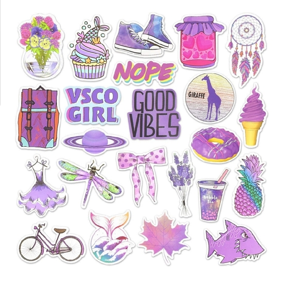 Sticker Supply | Office | 5 Stickers No Repeats Gloss Finish Lilac ...